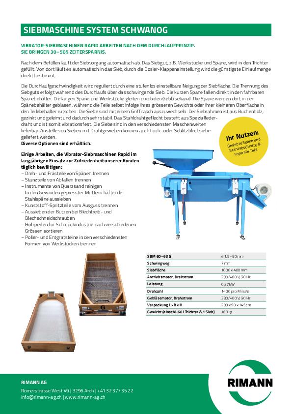 Schwingsieb : Rimann AG